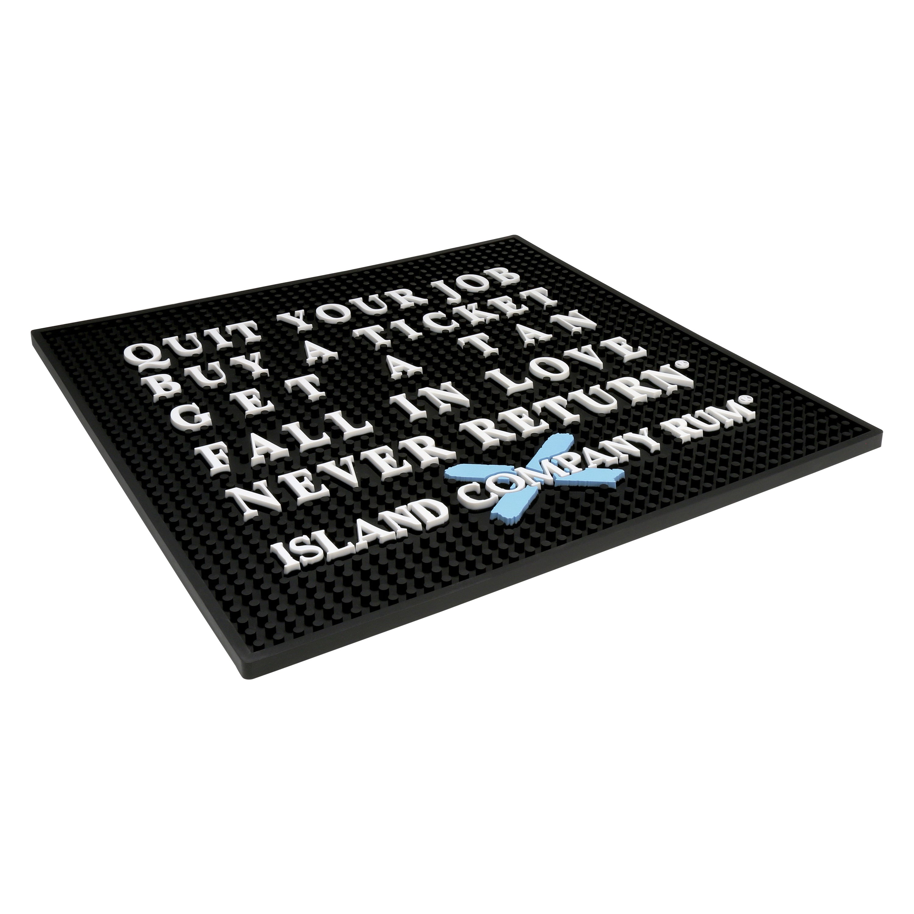 Island Company Rum Square Quit Your Job Bar Mat | islandcompanyrum.com